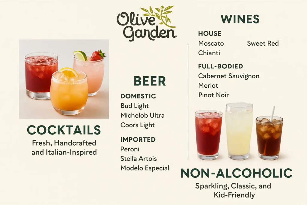 Olive Garden Drinks Menu 2025: All Prices & Full List