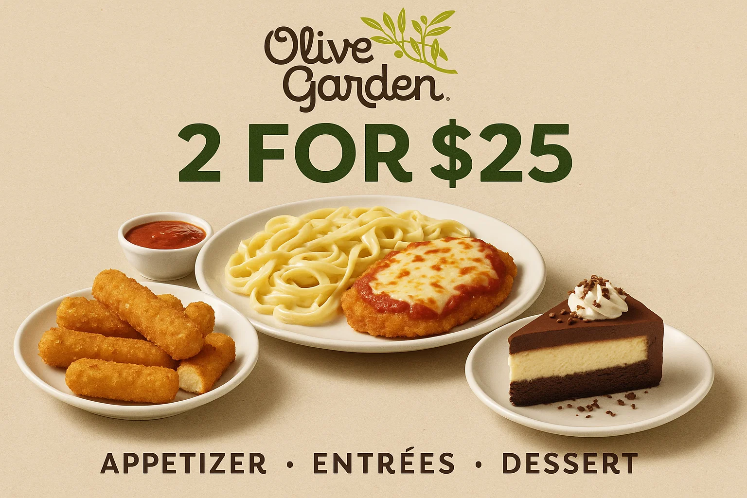 Olive Garden Specials 2025 | 2 for $25 Dinner Deal + Never-Ending Pasta ...